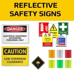 Safety PPE Signs with Reflective Stickers – Euro Media Store